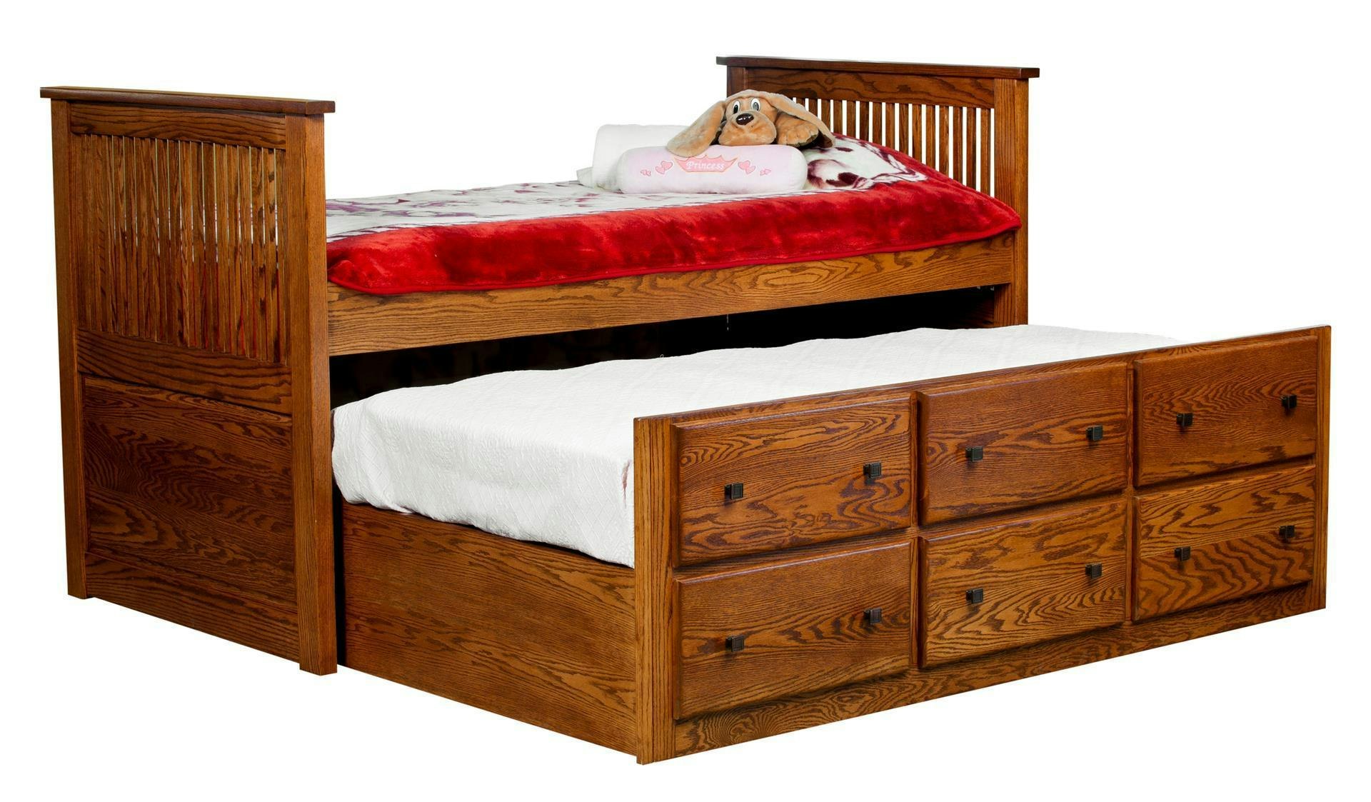 Twin Captain's Bed with Storage from DutchCrafters Amish Furniture