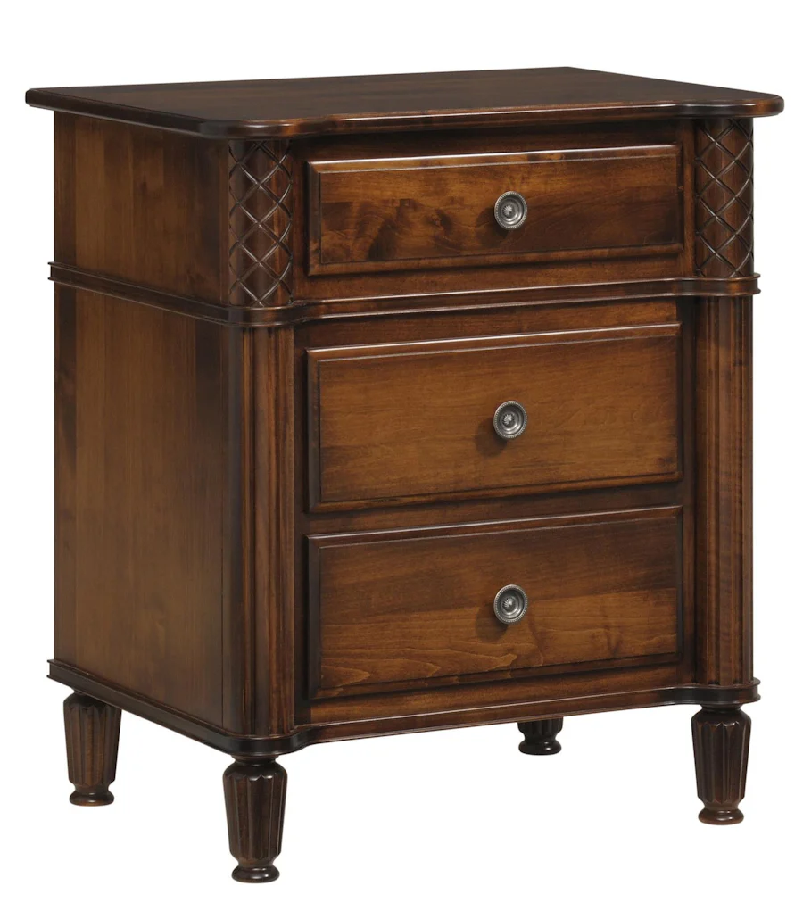Ornament 3 Drawer Night Stand from DutchCrafters Amish Furniture
