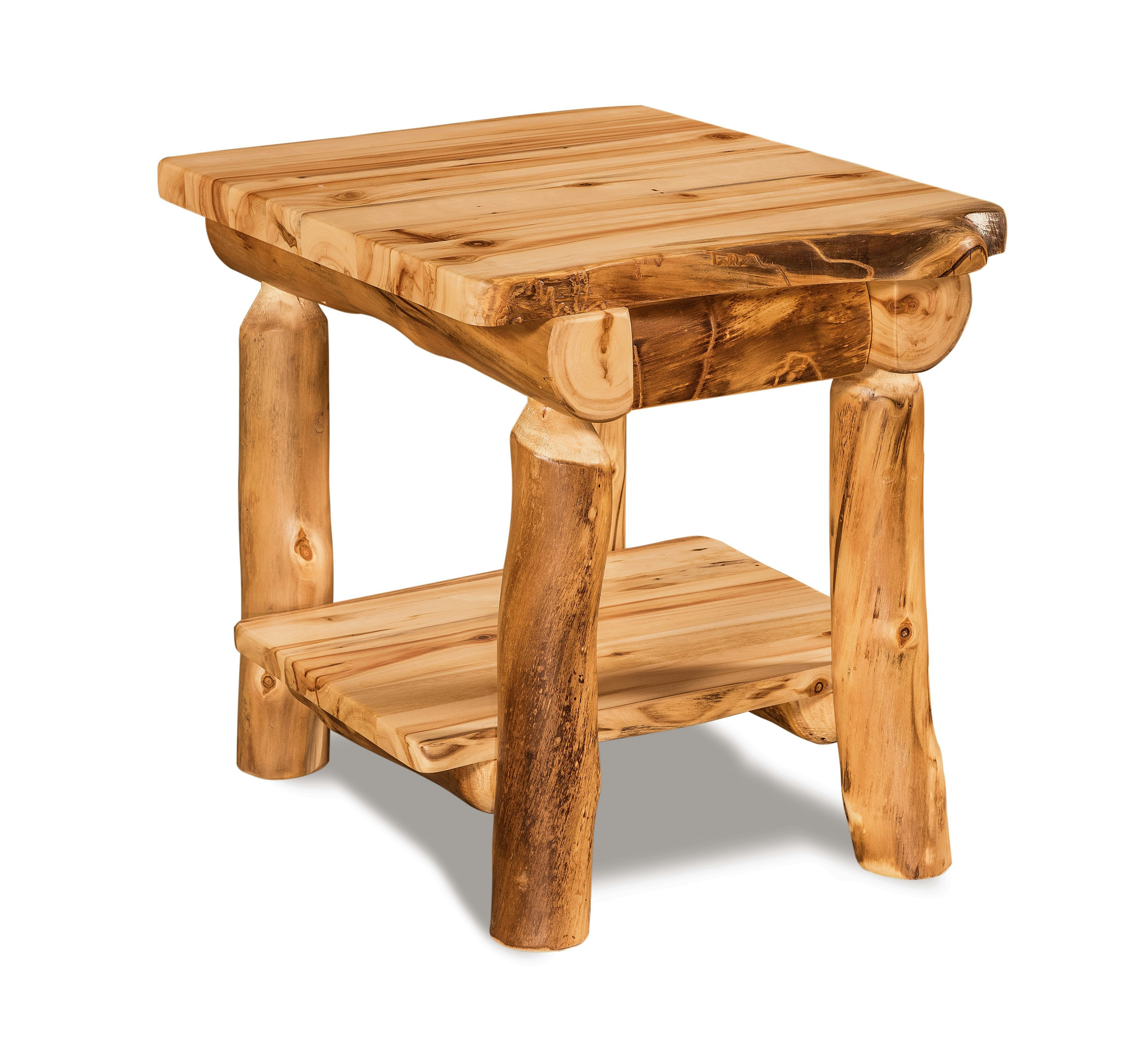 Rustic Log Cabin Small Night Stand from DutchCrafters Amish Furniture