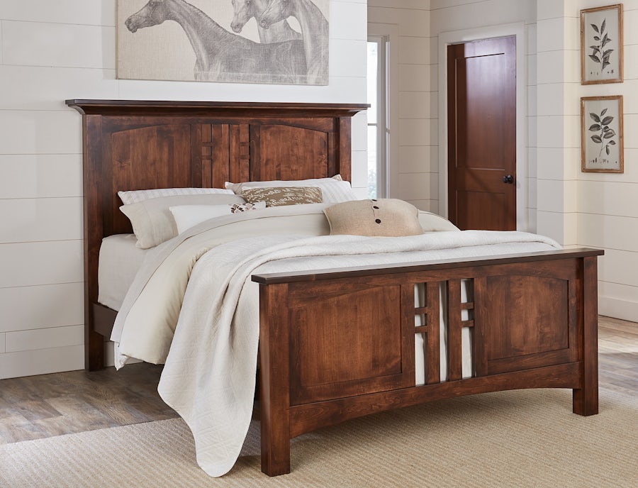Contemporary Solid Wood Bed Frame - Unique Design Detail