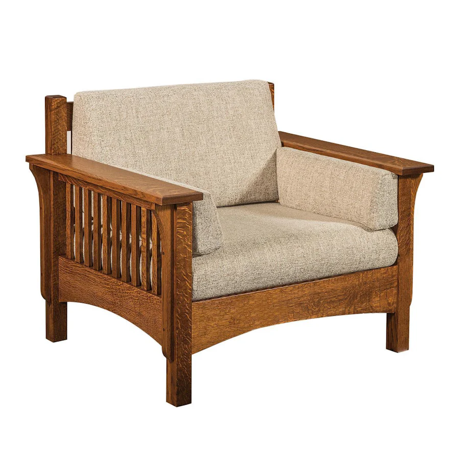 Mission Lounge Chair with Solid Wood Frame | Amish Handcrafted