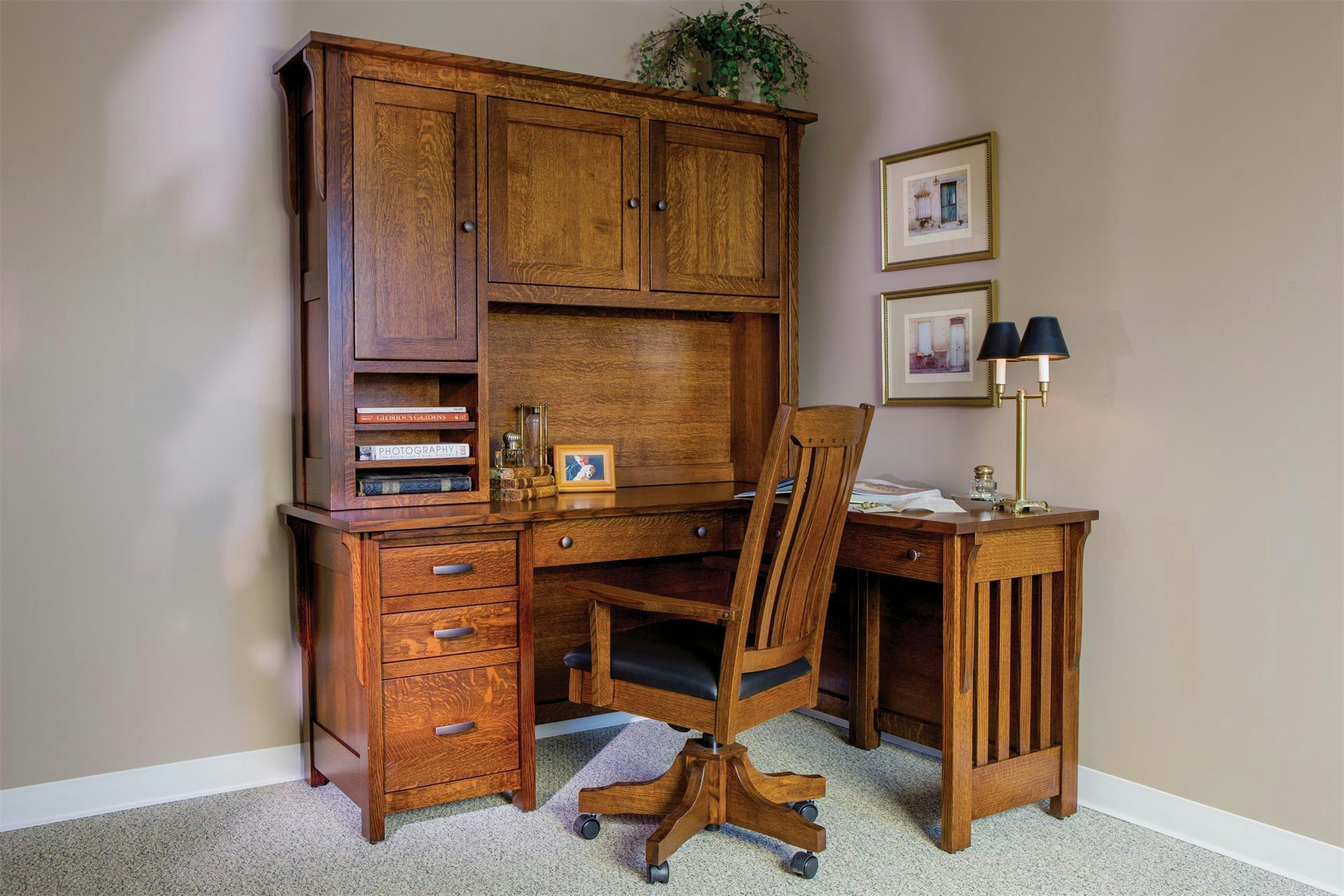 Mission Style L-Desk From DutchCrafters Amish Furniture