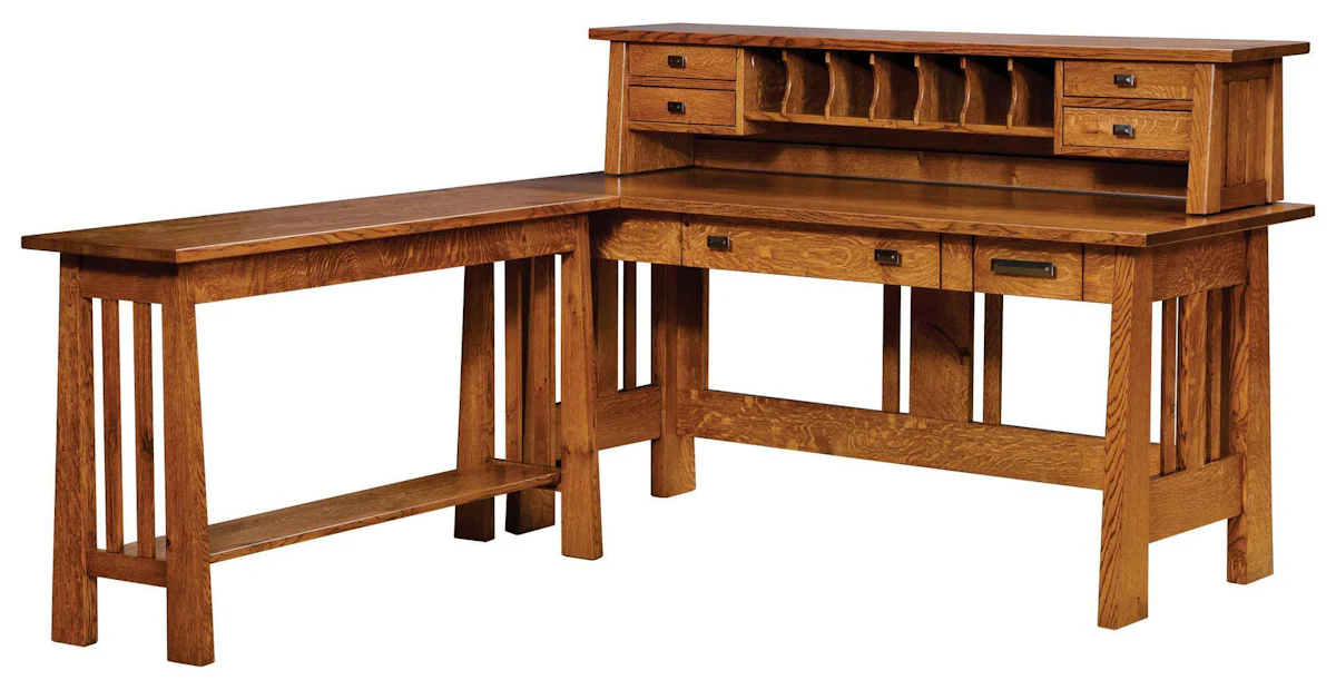 Wooden L Shaped Desk From DutchCrafters Amish Furniture