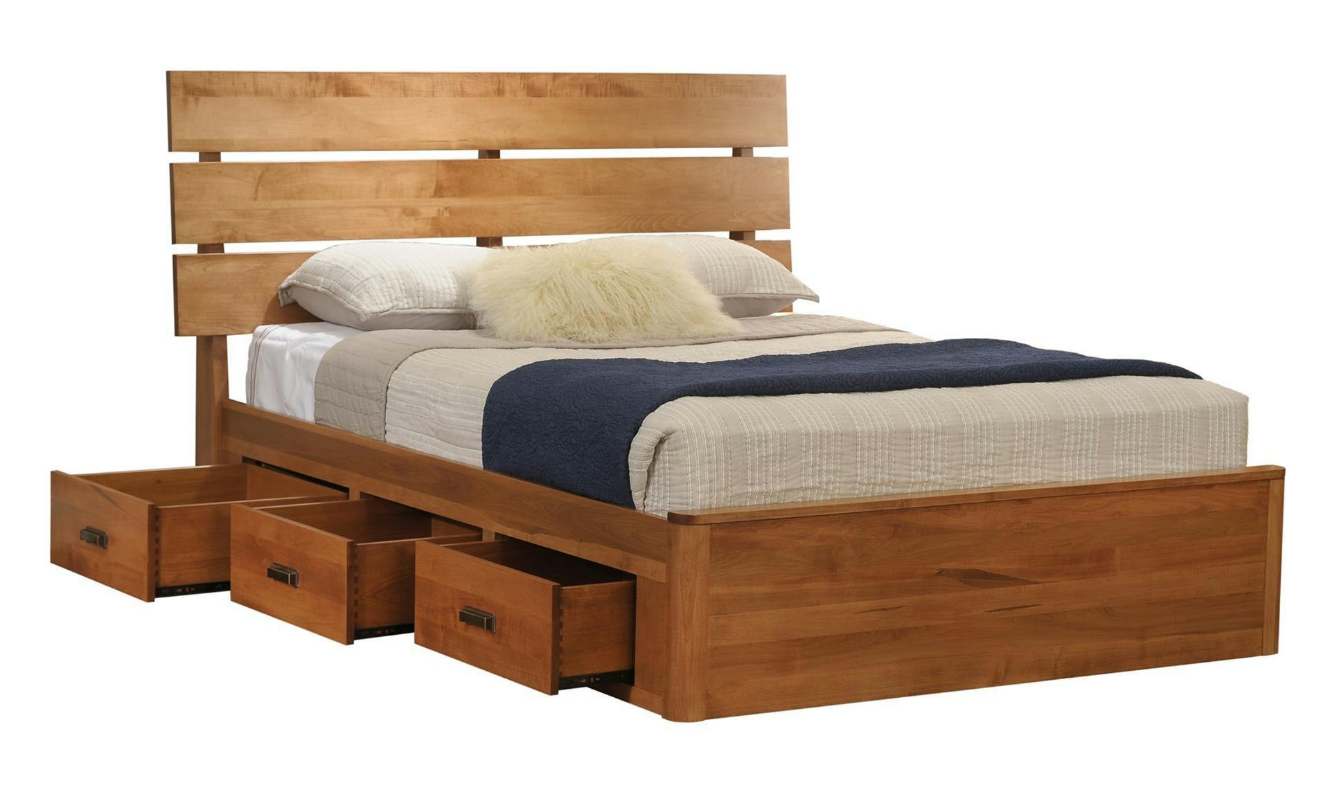 Mars Slat Platform Bed with Drawers from DutchCrafters