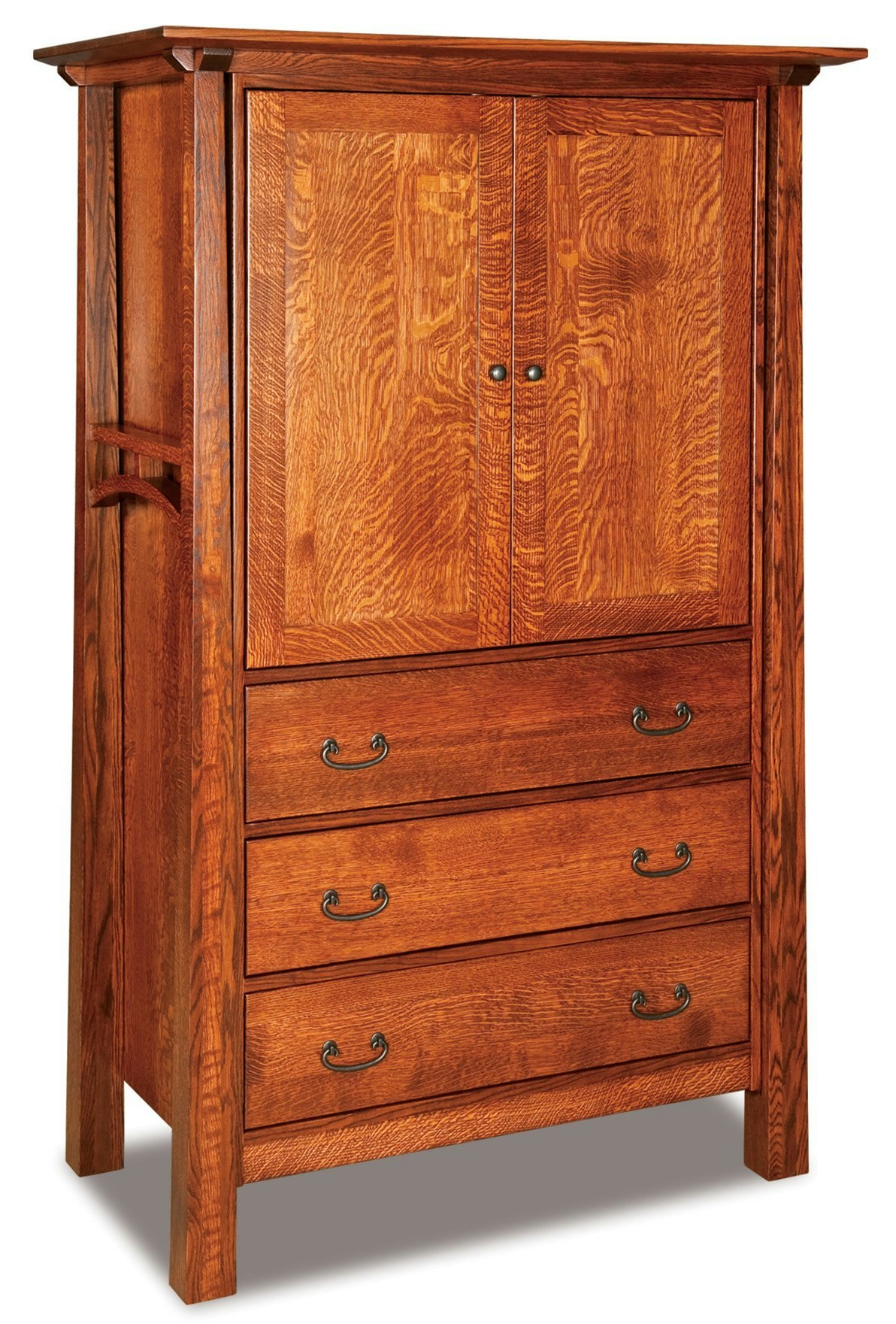Custom Solid Wood Mission Armoire from DutchCrafters Amish Furniture