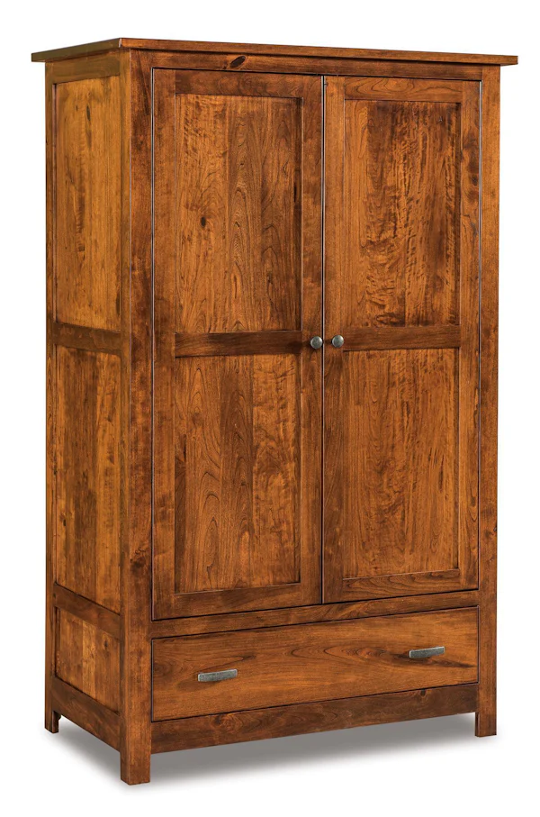 Wood Mission Wardrobe Armoire from DutchCrafters Amish Furniture