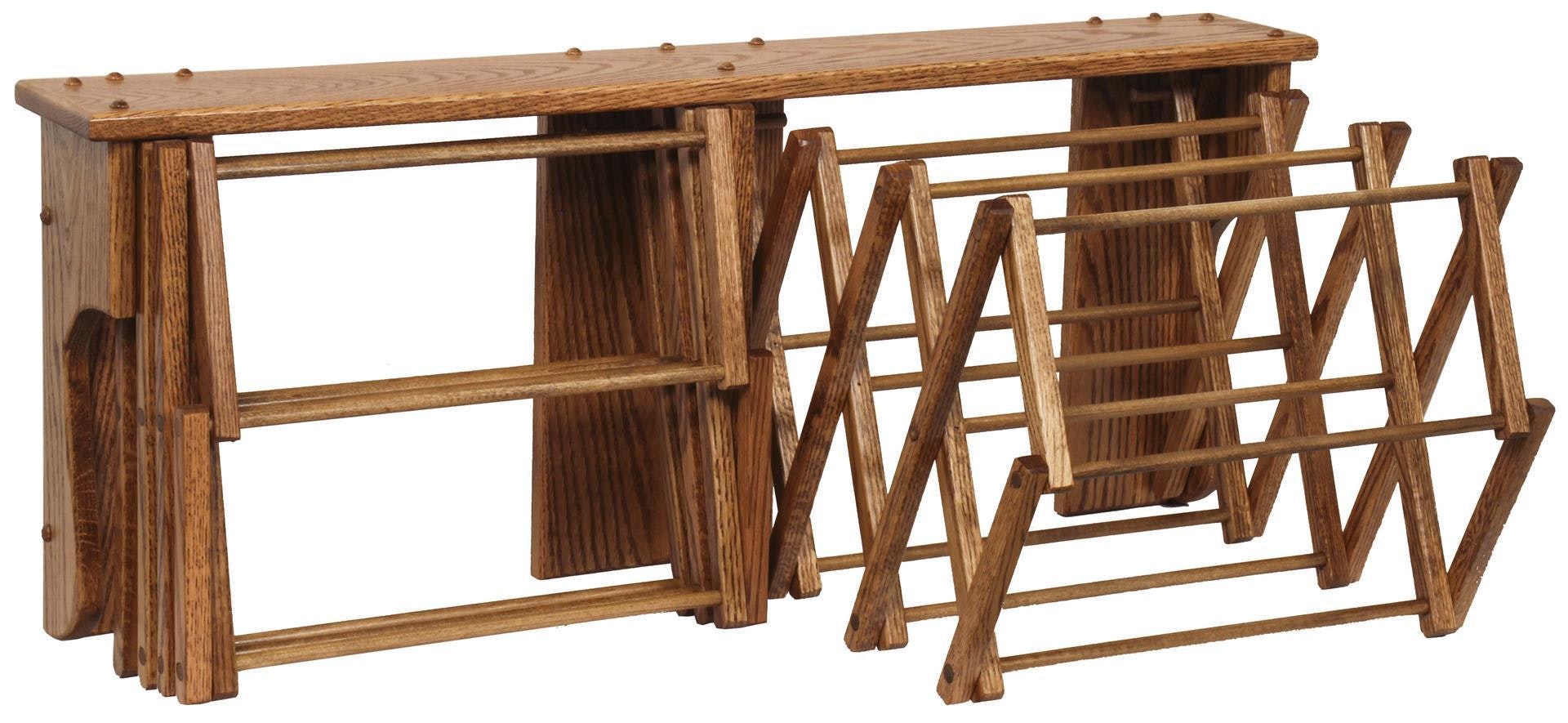 Oak Wood Double Wall Drying Rack from DutchCrafters Amish Furniture