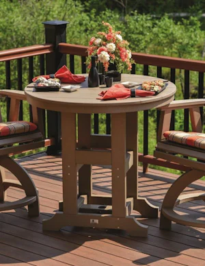 Amish Made Outdoor Wood and Poly Pub Tables from DutchCrafters Amish
