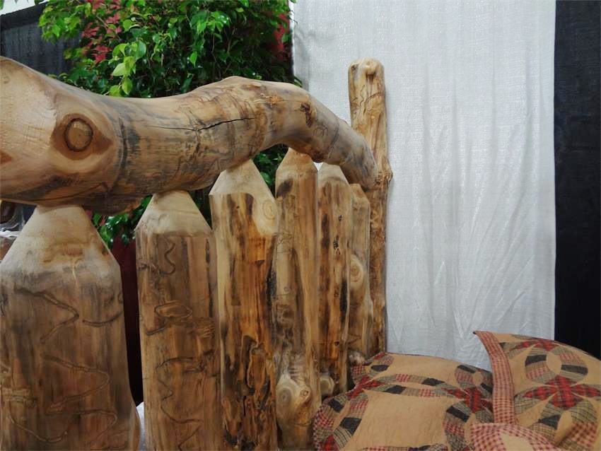 Rustic Log Headboard | Amish Made Bedroom Furniture