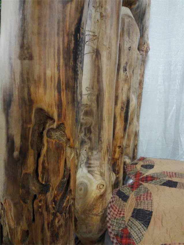 Rustic Log Wood Headboard From DutchCrafters Amish Furniture