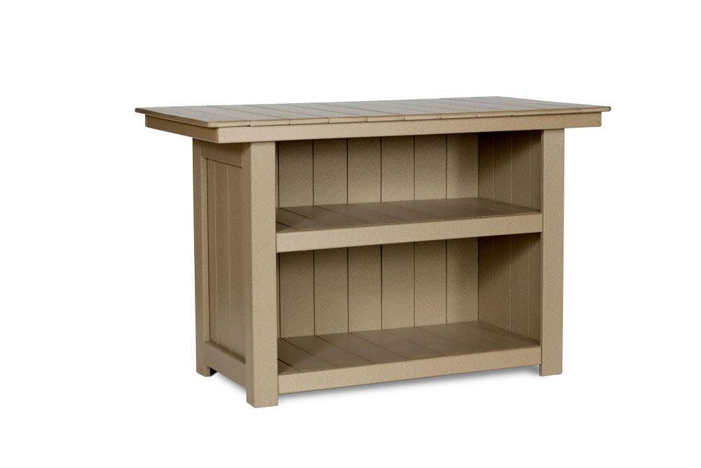 Poly 62" Patio Island Bar with Storage Shelves | DutchCrafters