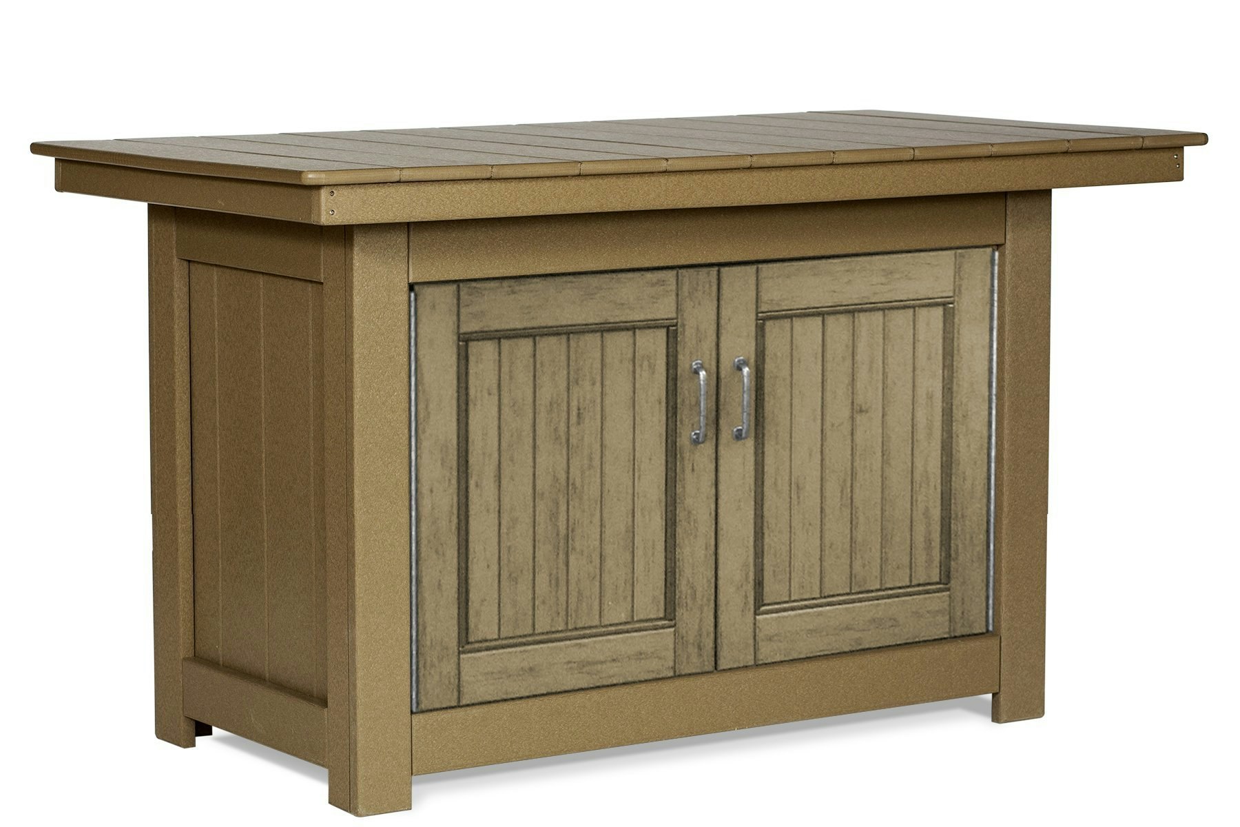 Poly 62" Patio Island Bar with Storage Shelves | DutchCrafters