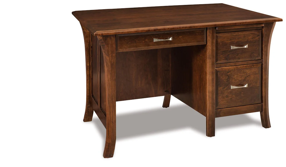 50" Single Pedestal Desk with Drawers from DutchCrafters Amish