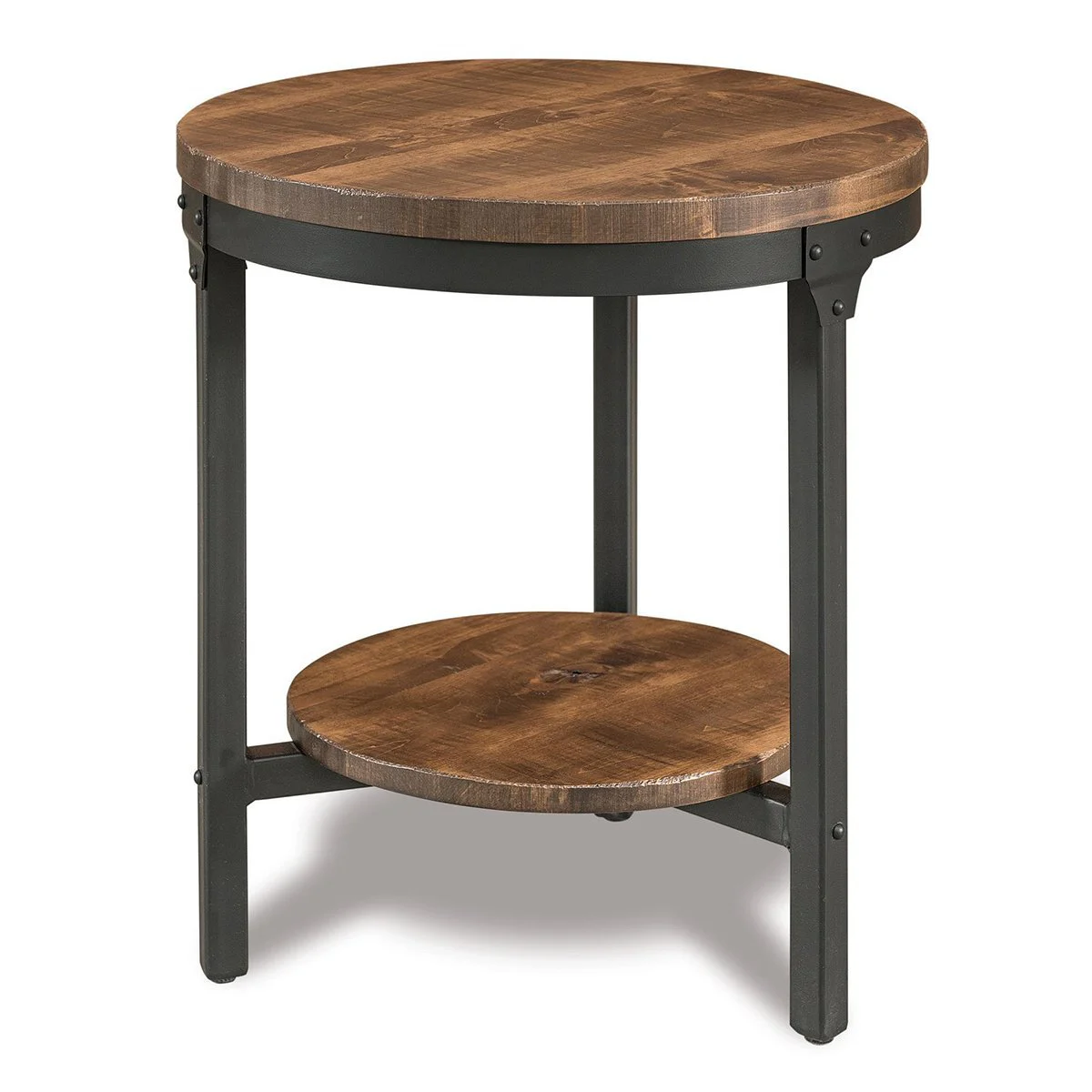 Rustic 22" Round End Table from DutchCrafters