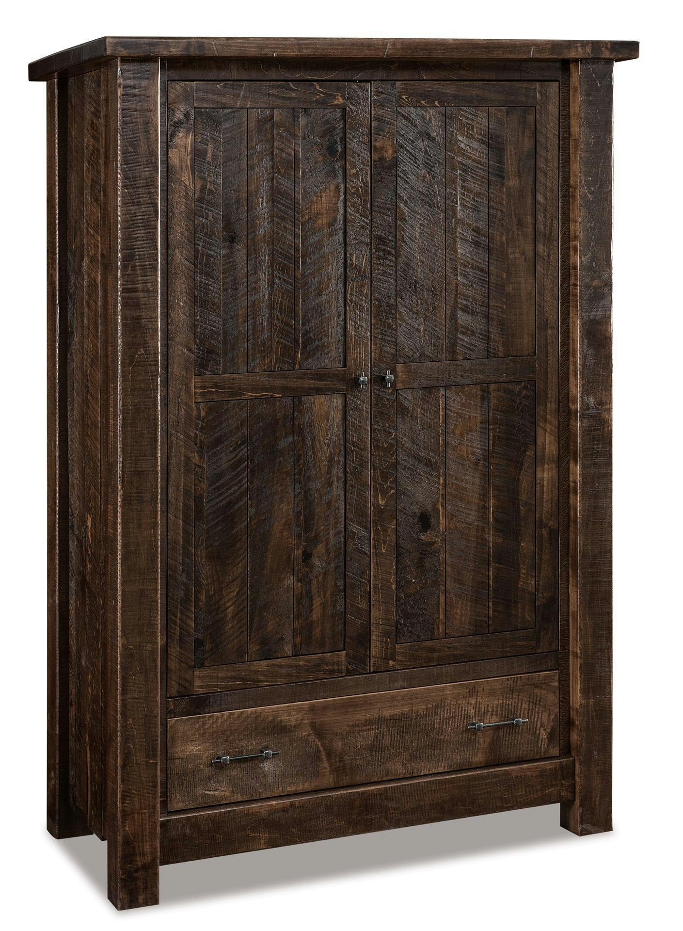 Rustic Wood Wardrobe Armoire from DutchCrafters Amish Furniture
