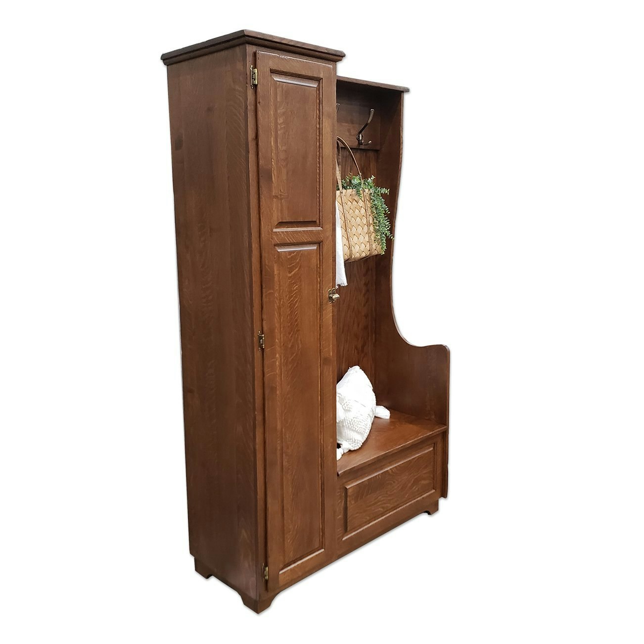 Rustic Entryway Hall Tree Bench with Storage | DutchCrafters