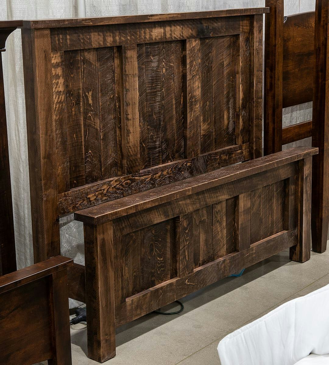 Rustic Farmhouse Style Panel Bed in Solid Wood - Made in USA