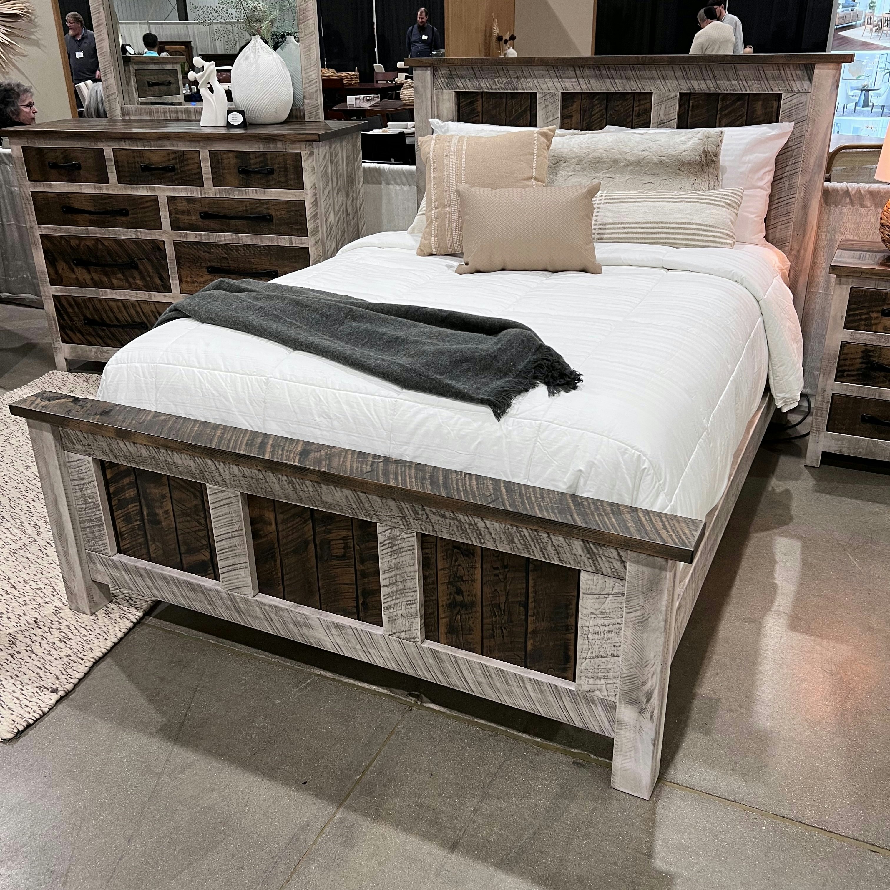 Rustic Wood Panel Bed from DutchCrafters Amish Furniture