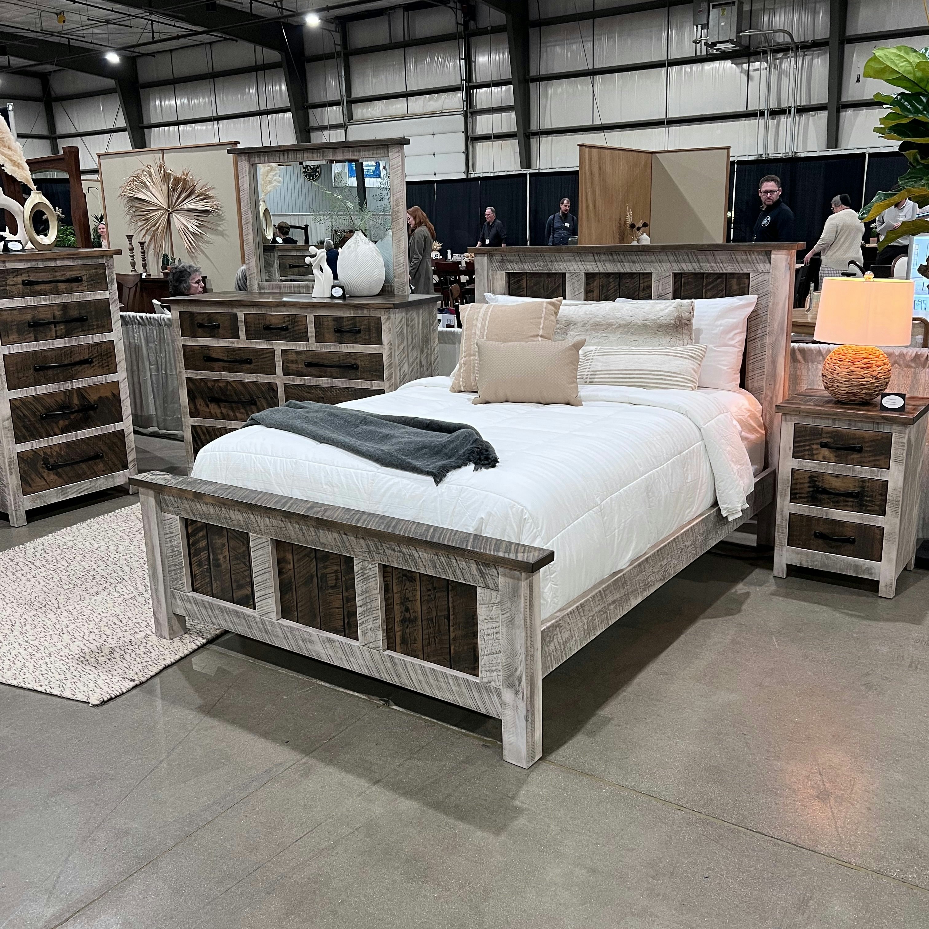 Rustic Wood Panel Bed from DutchCrafters Amish Furniture