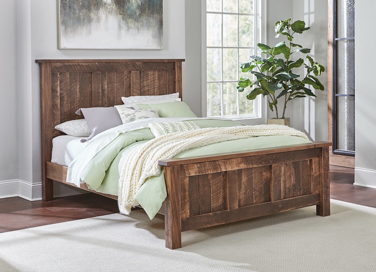 Rustic Wood Panel Bed from DutchCrafters Amish Furniture