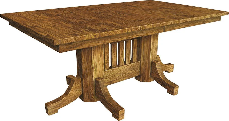 Mission Extendable Double Pedestal Dining Table | DutchCrafters Amish