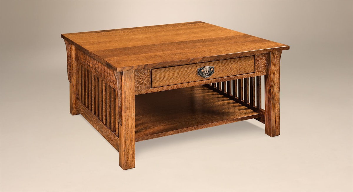Oak Mission Square Coffee Table from DutchCrafters Amish Furniture
