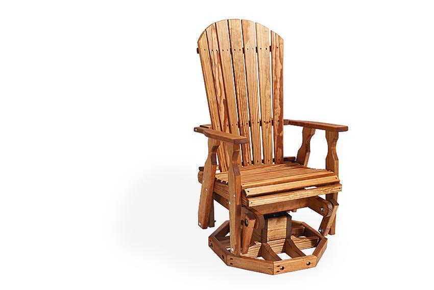 Pine Fan-Back Adirondack Swivel Glider Chair | DutchCrafters