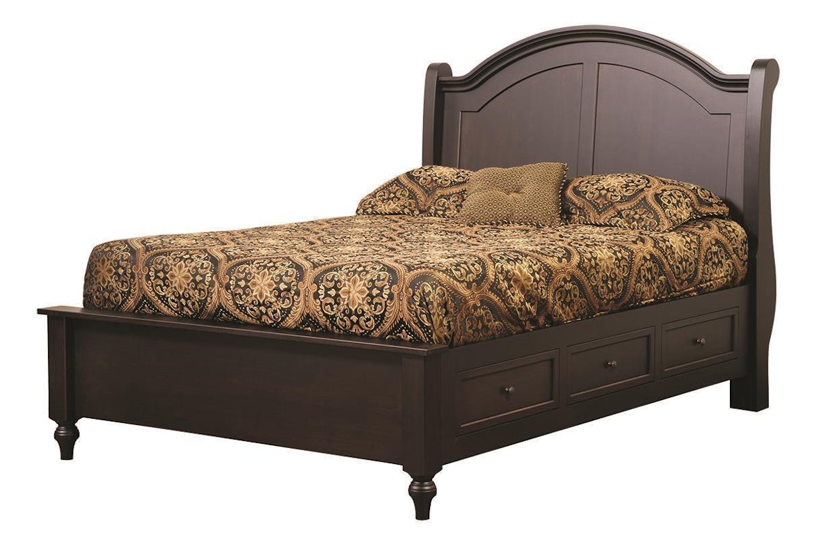 American Made Calico Storage Bed from DutchCrafters Amish Furniture