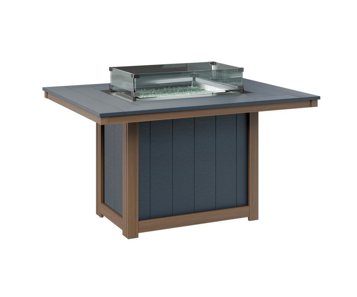 Berlin Gardens Donoma Rectangular Poly Fire Pit Dining Table from