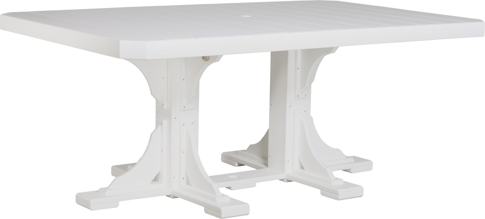 LuxCraft 4' x 6' Rectangular Pedestal Base Patio Dining Table