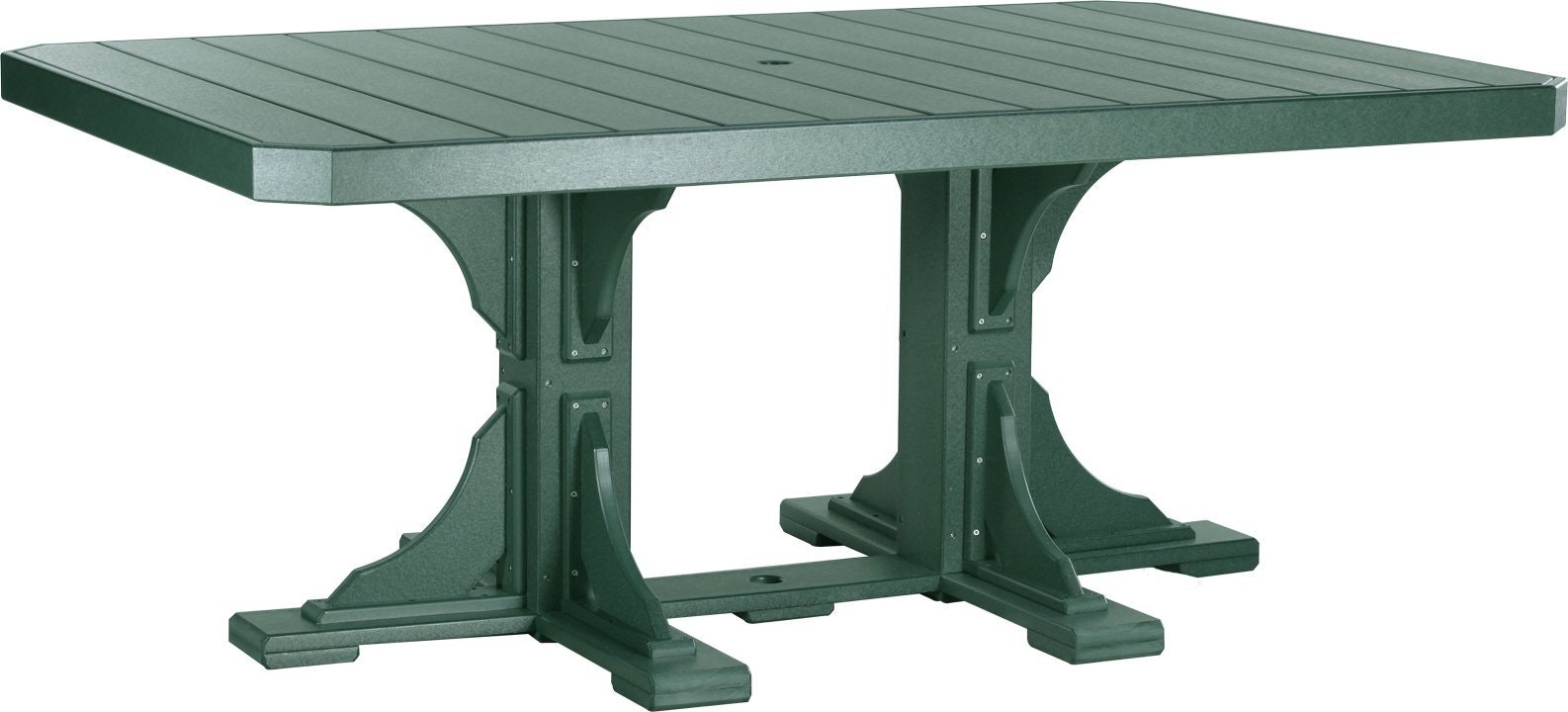 LuxCraft 4' x 6' Rectangular Pedestal Base Patio Dining Table