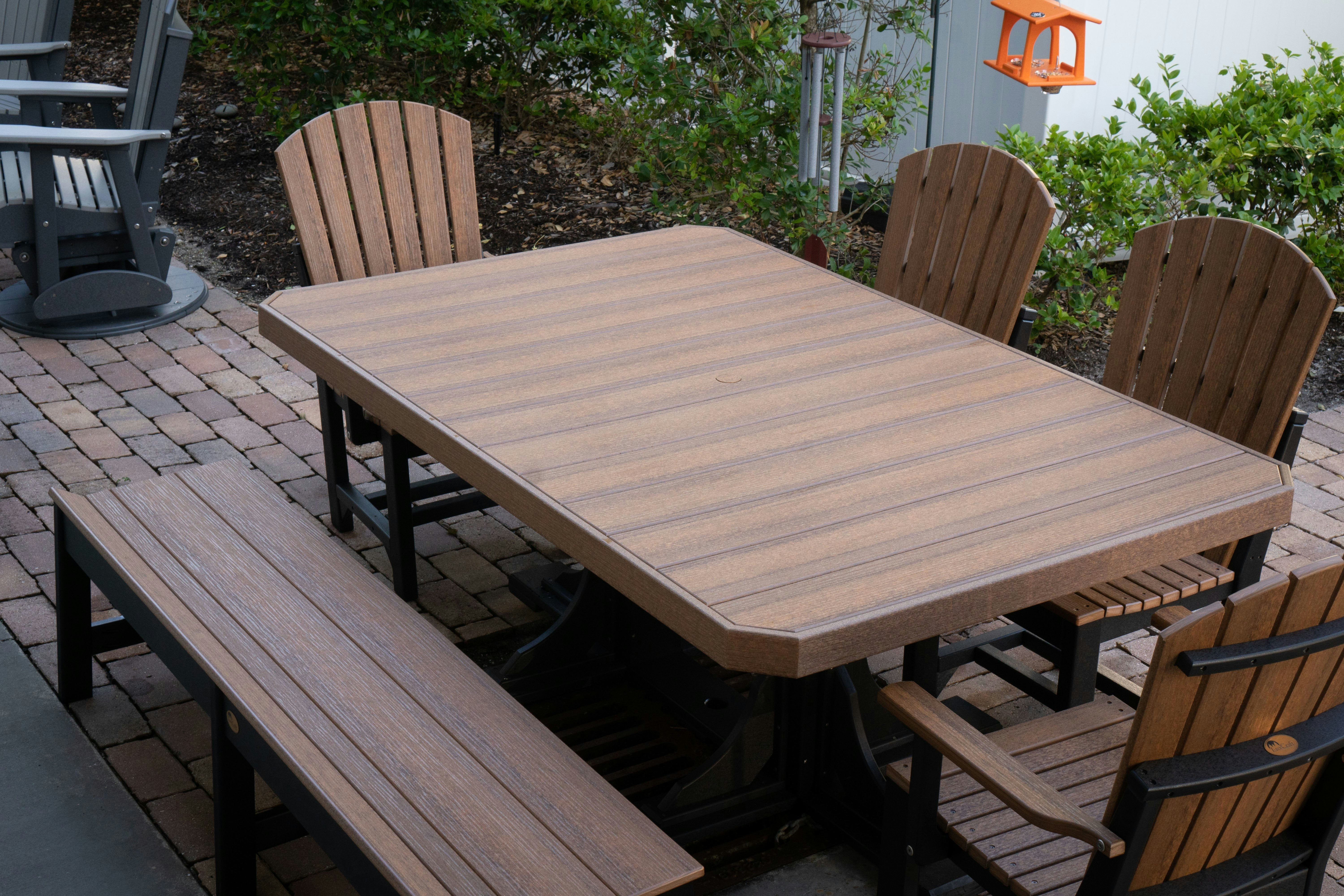 LuxCraft Poly 4' x 6' Outdoor Rectangular Dining Table from