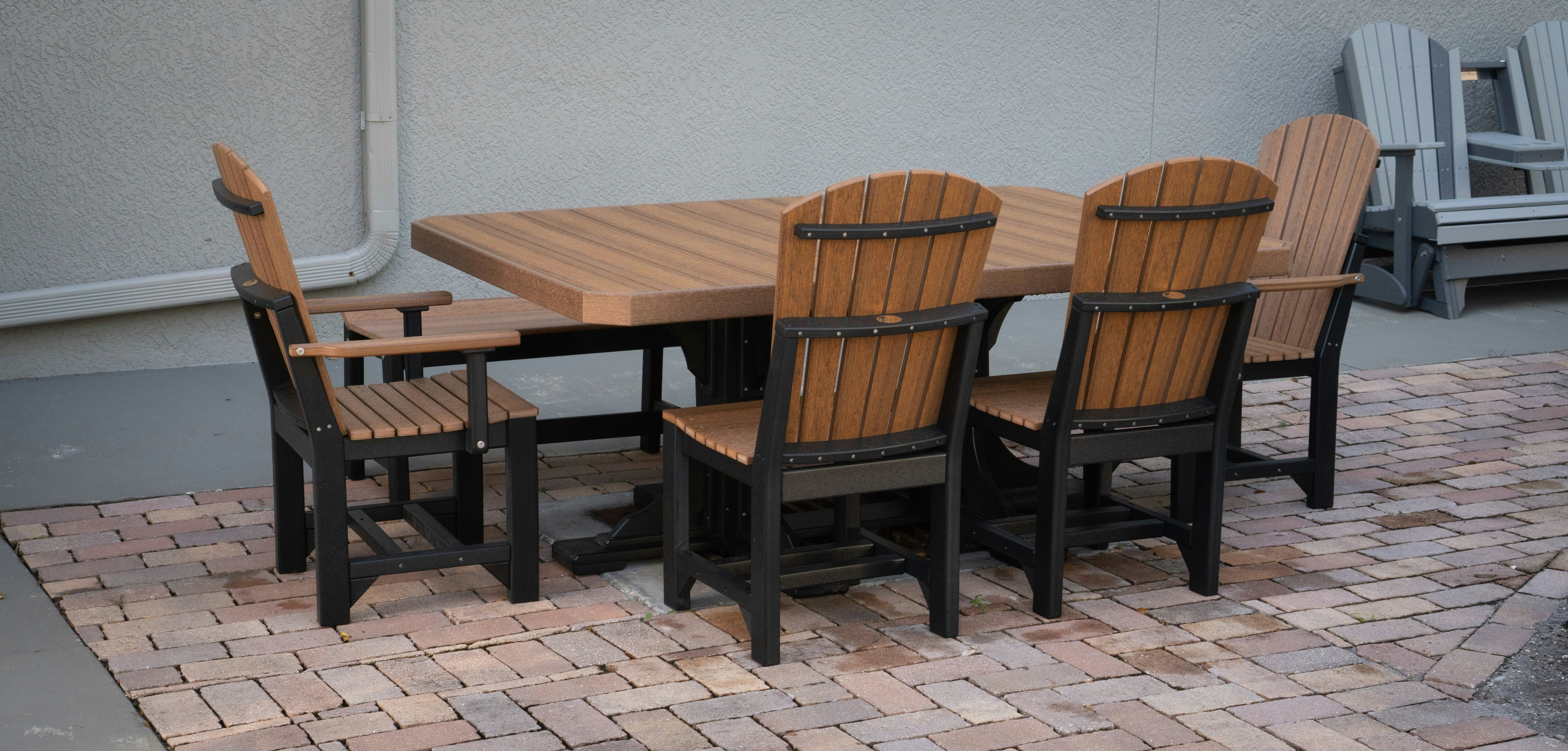 LuxCraft Poly 4' x 6' Outdoor Rectangular Dining Table from