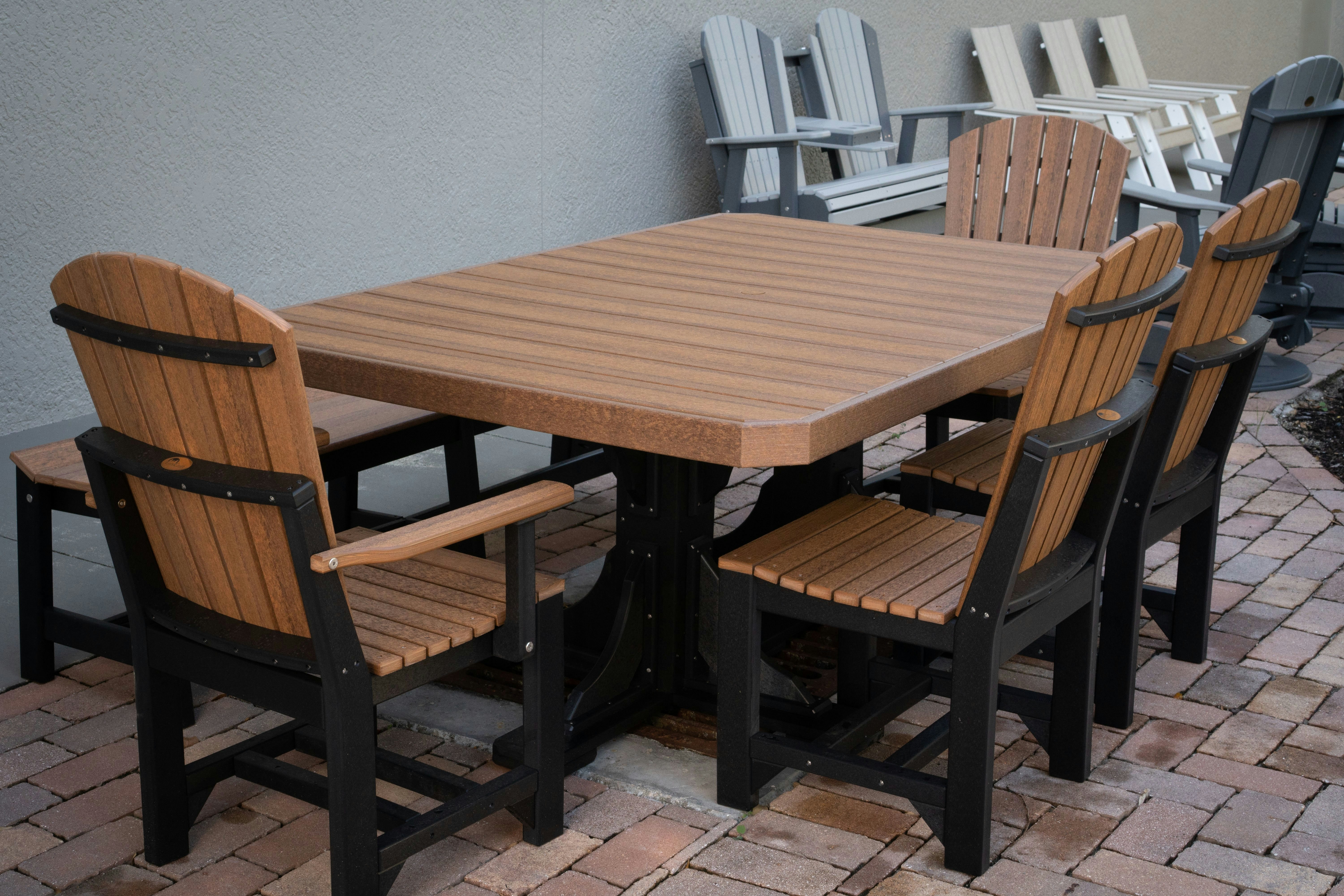 LuxCraft Poly 4' x 6' Outdoor Rectangular Dining Table from