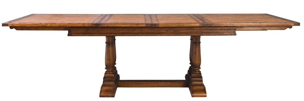 Solid Wood Rectangular Trestle Extension Dining Table from