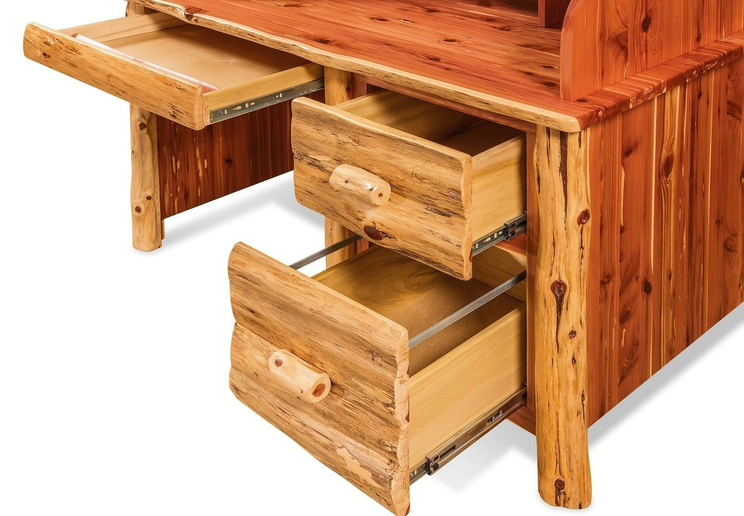 Rolltop Log Desk with Single Drawer | DutchCrafters