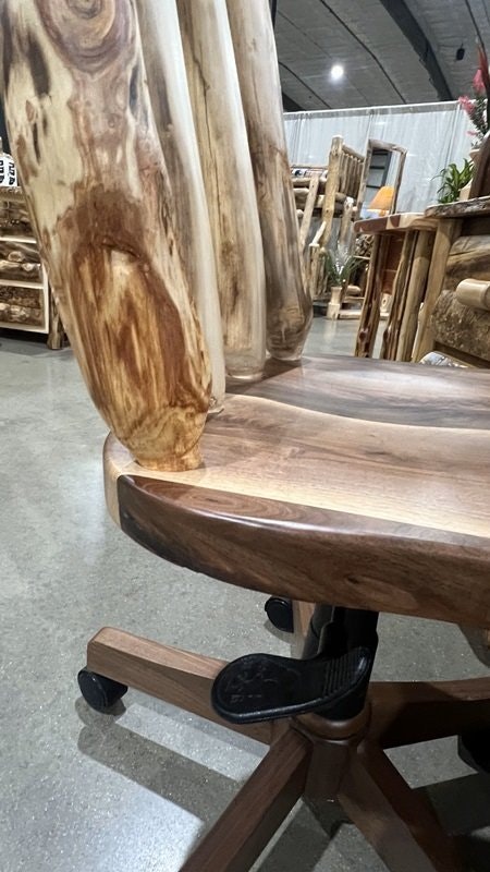 Rustic Log Desk Chair | DutchCrafters Amish Log Furniture