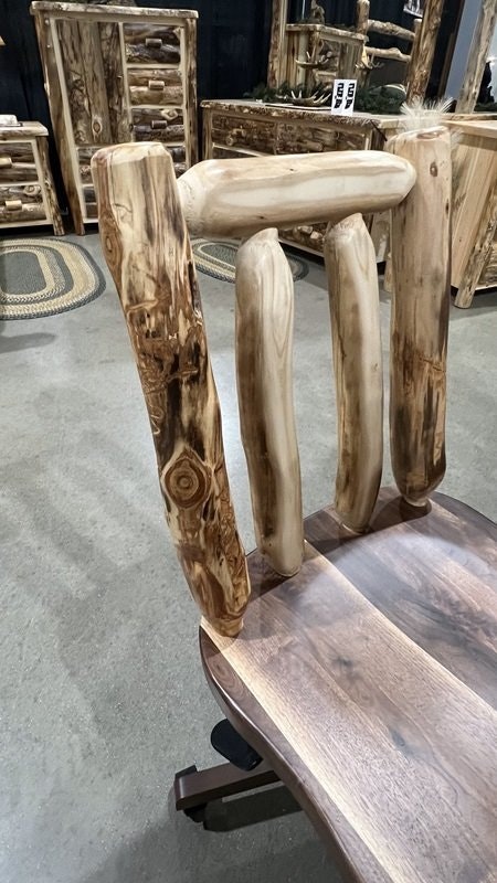 Rustic Log Desk Chair | DutchCrafters Amish Log Furniture