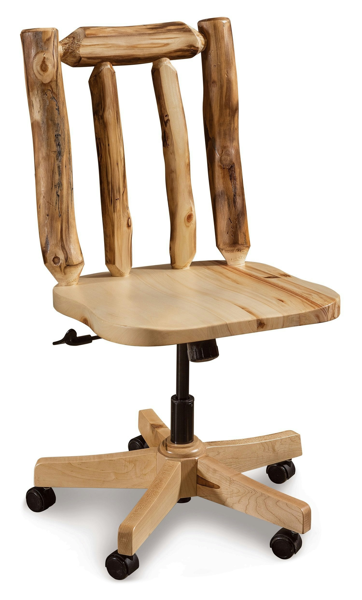 Rustic Log Desk Chair and Rustic Office Chairs from DutchCrafters