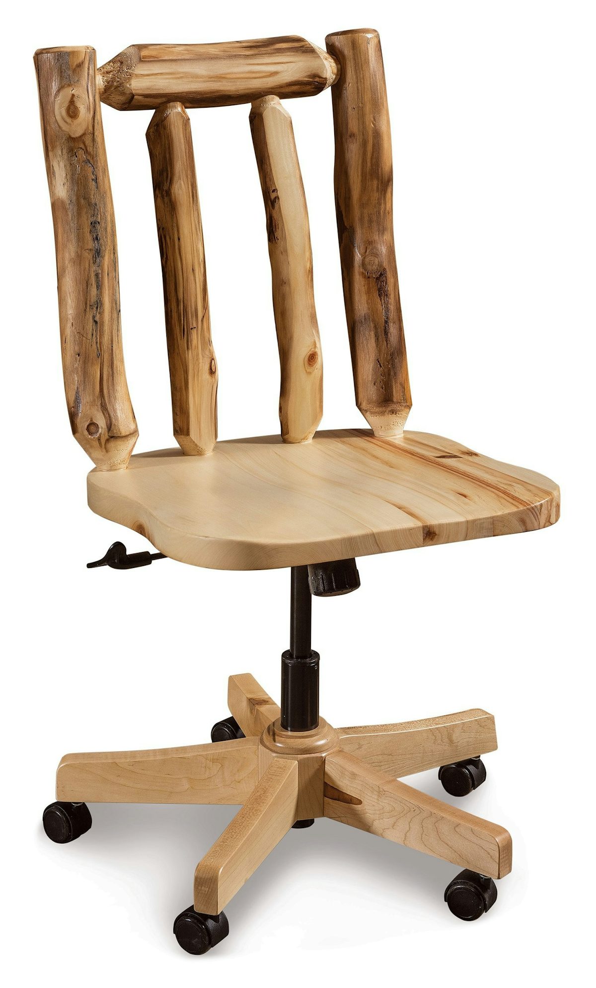 Handcrafted Office Chair with Rustic Log Frame | DutchCrafters
