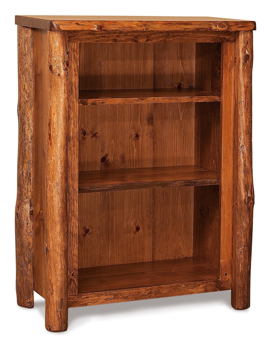 Rustic Solid Wood Log 3-Tier Bookshelf | DutchCrafters