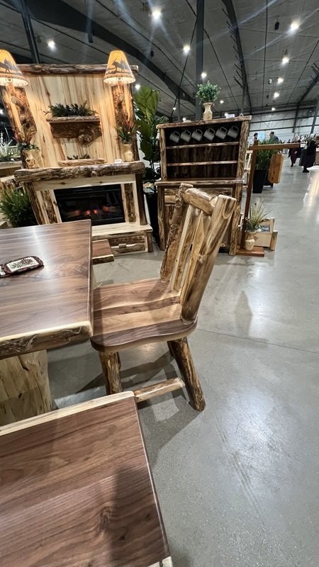 Handcrafted Log Bench with Stump-Style Legs | DutchCrafters