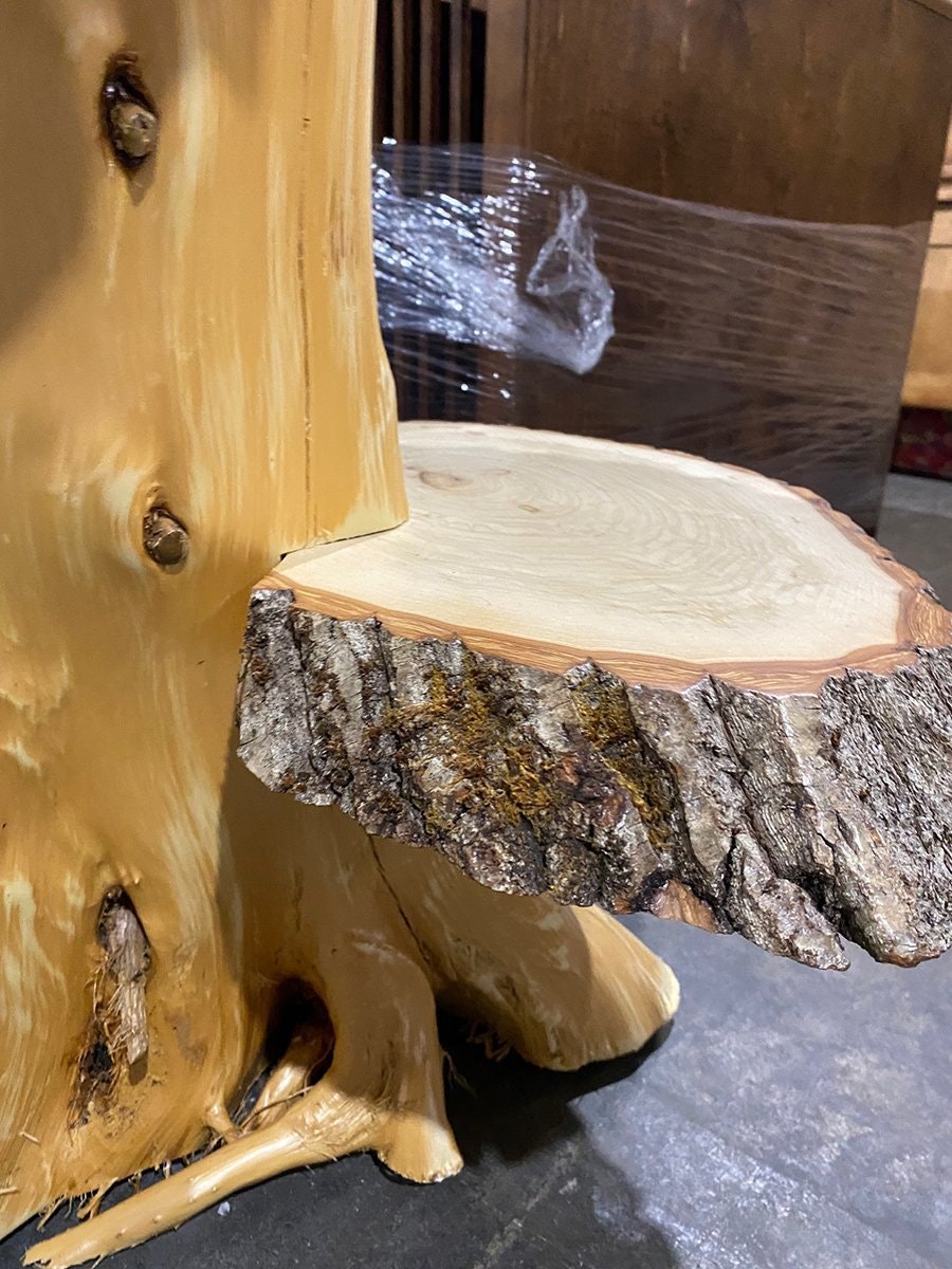 Double-Slab Stump End Table with Rustic Appeal | DutchCrafters