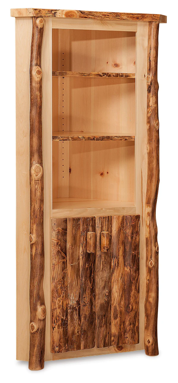 Handcrafted Rustic Log Corner Storage Cabinet | Amish Log Furniture