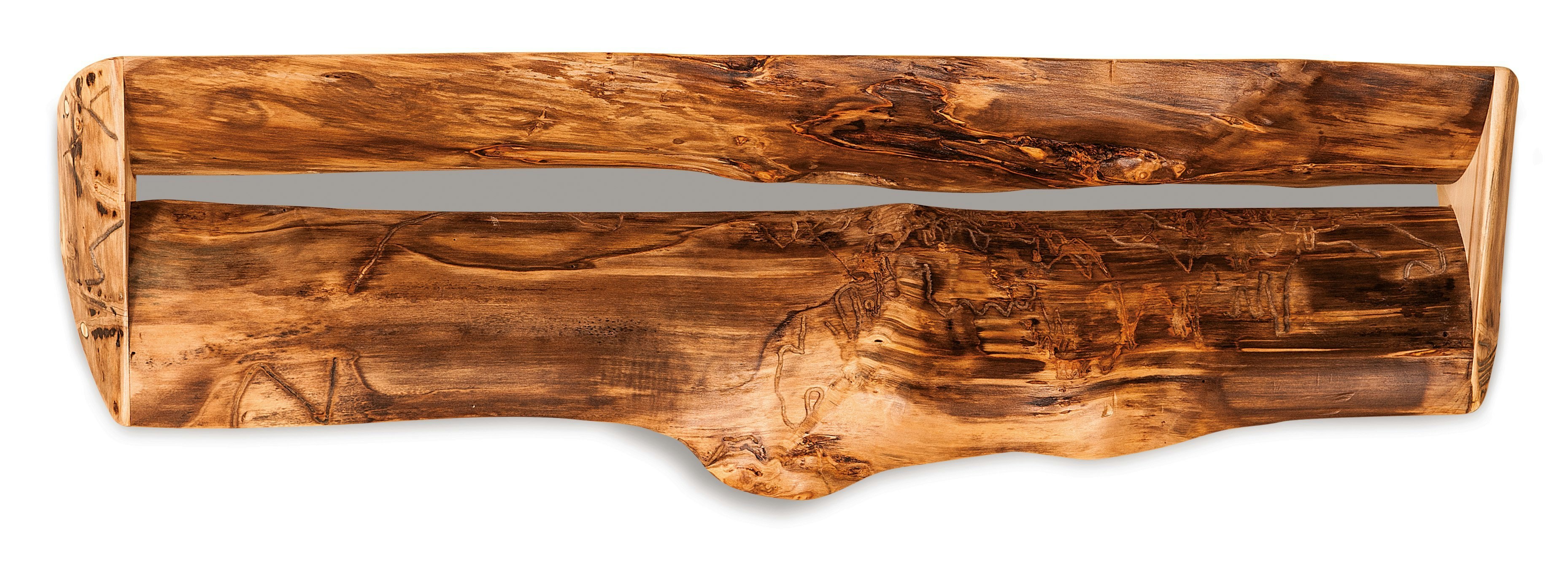 Rustic Log Wood Shelf from DutchCrafters Amish Furniture