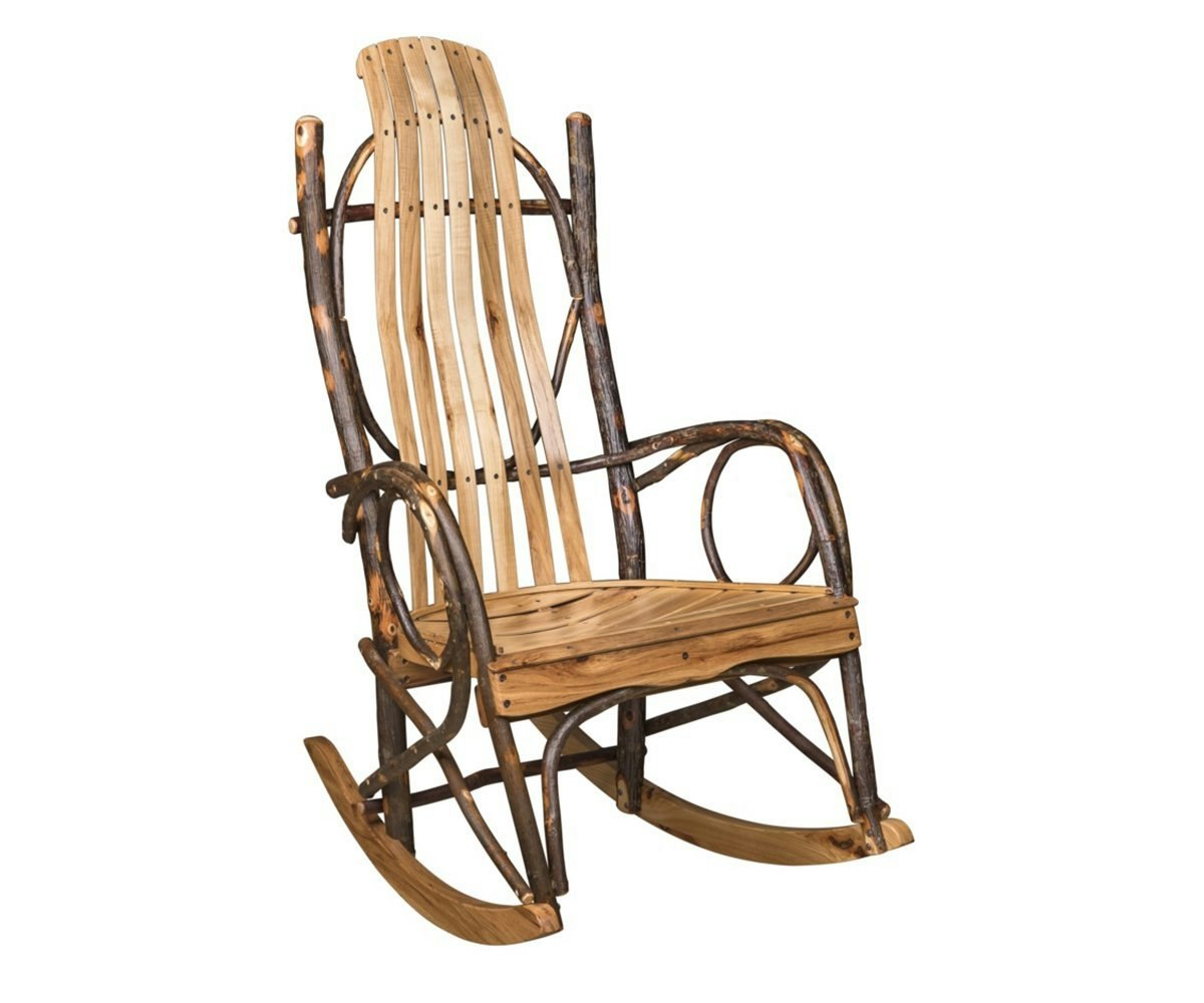 Rustic Hickory Wood Rocker with Optional Footstool | DutchCrafters