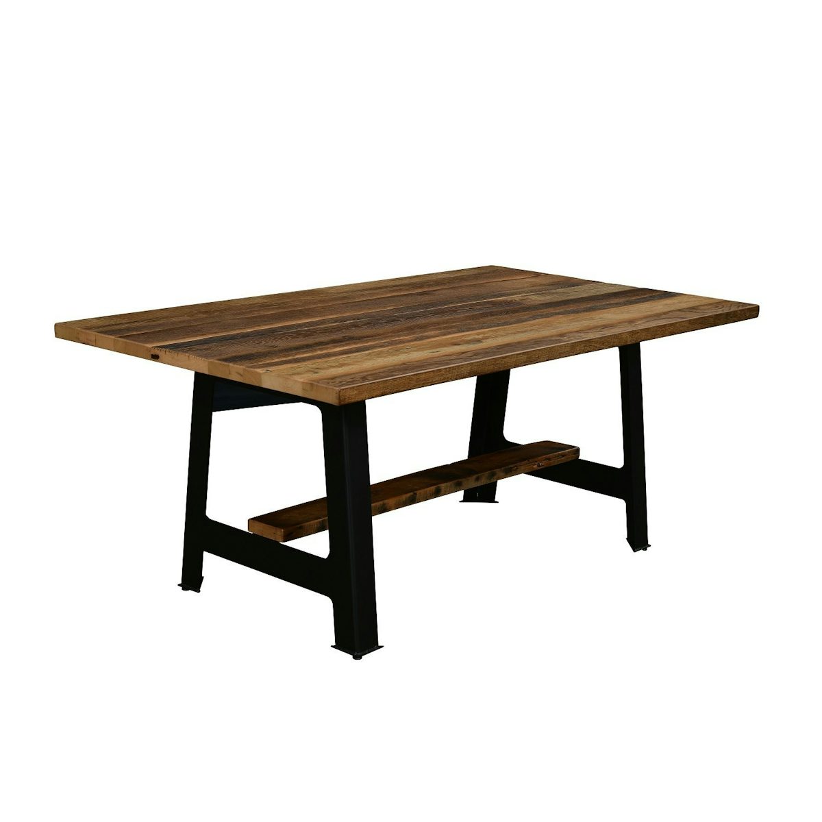 Reclaimed Barn Wood Kings Bridge Solid Top Dining Table from