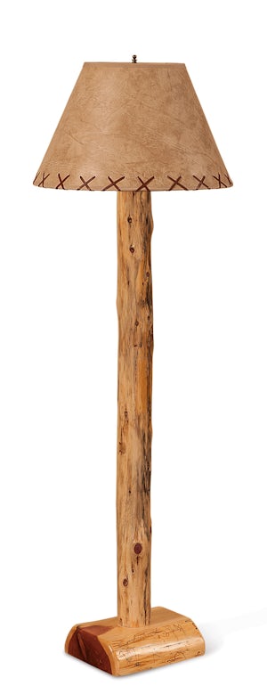 Rustic Solid Wood Log Floor Lamp for Cabin Décor | DutchCrafters