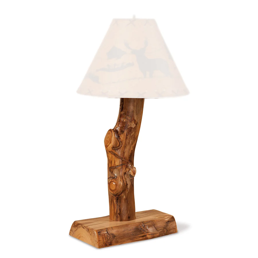 Solid Wood Log Accent Lamp for End Table or Desk | DutchCrafters