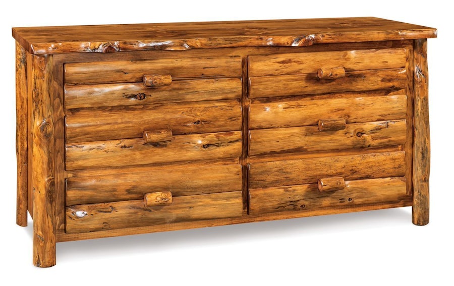 Quick-Ship Rustic Log Large Dresser | Amish Log Cabin Bedroom